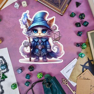 Dnd Cat Sticker, Dnd Cat Decals, Dnd Cats Sticker Sheet, Dnd Cute ...