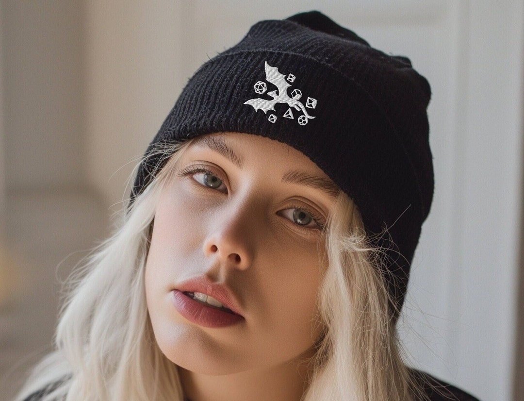 Dnd Dice Dragon Beanie, Dnd Beanie, D&D Beanie, Dnd DM Beanie, Dnd ...