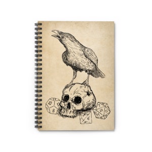 Dnd Notebook, D&D Journal, Dnd Raven and Dice Notebook, Dnd Character ...