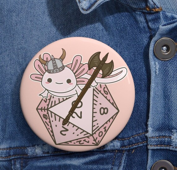 Barbarian Axolotl Dnd Badge Dnd Pin DM Badge DND Gifts DM - Etsy UK