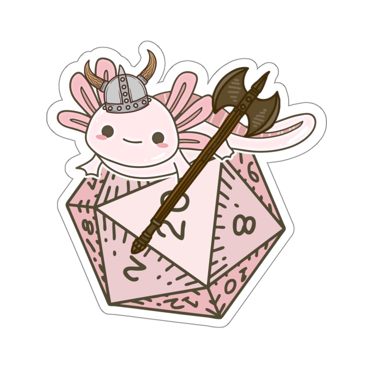 Cute Axolotl Barbarian Dnd Sticker Dnd Stickers D20 - Etsy