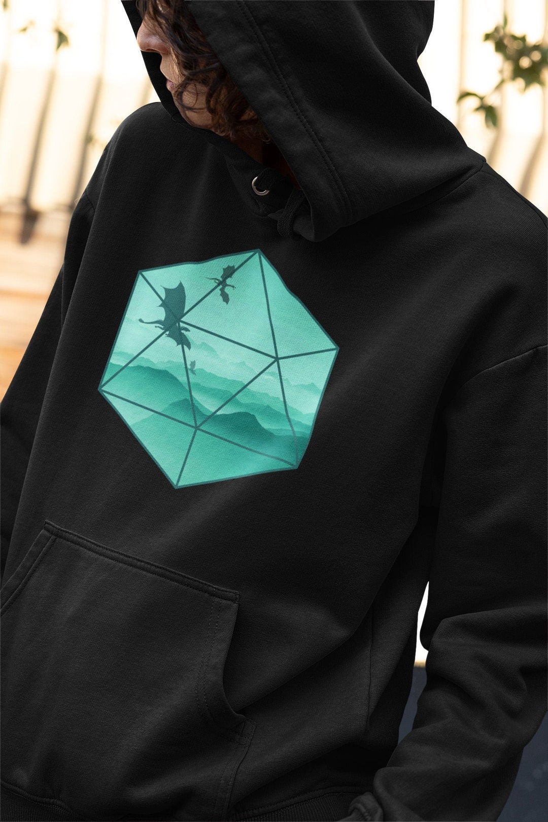 Dnd Green Dragon Hoodie, Dnd Long Sleeve, Dnd Sweatshirt, Dnd Dice ...