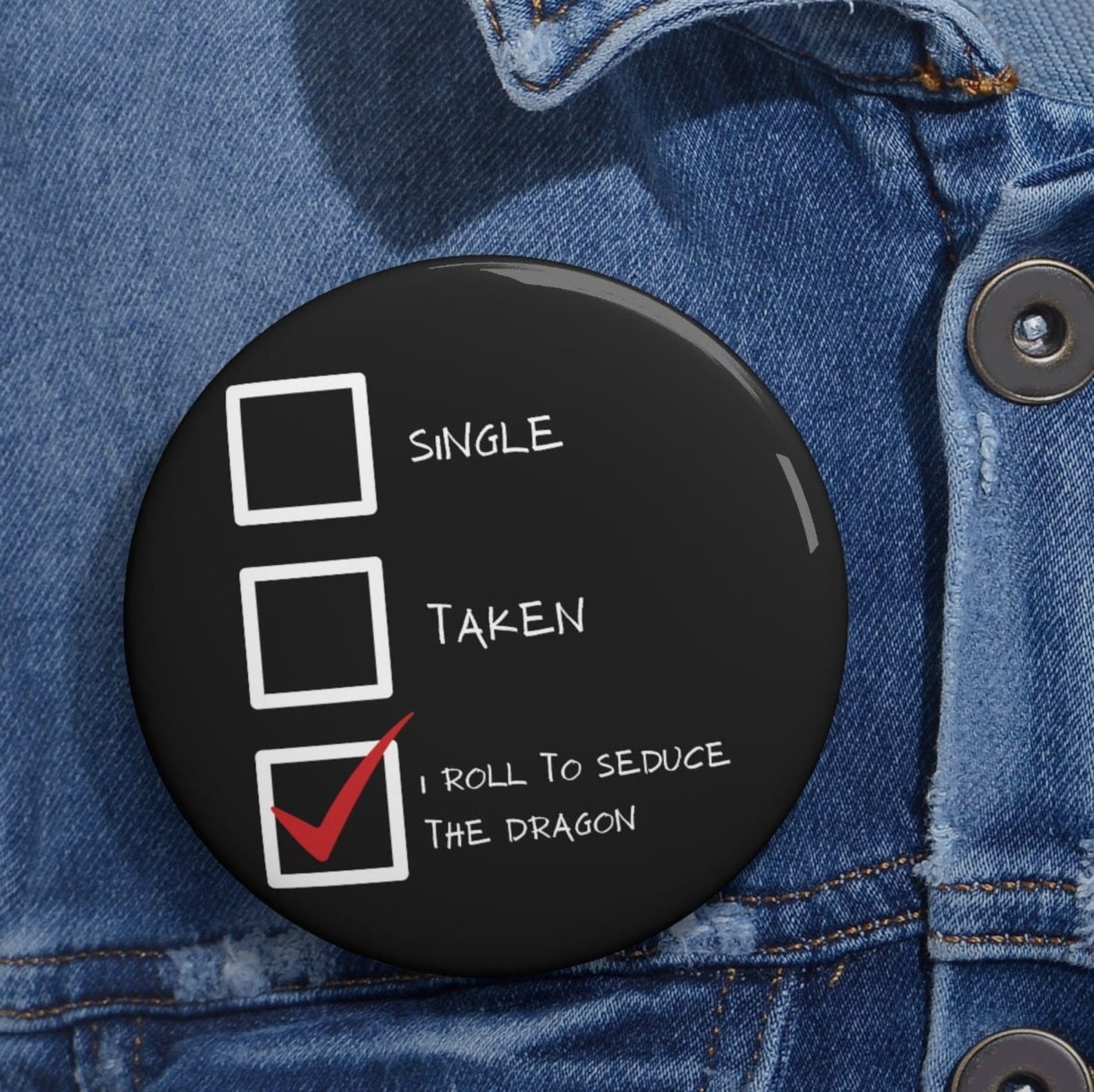 Dnd Badge Role to Seduce the Dragon Dnd Pin DM Badge DND - Etsy