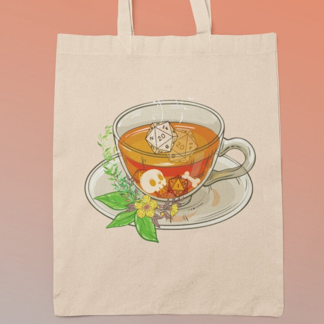 Dungeons and Dragons Bag, D20 Tea Bag, Druid Bag, D&D Canvas Tote Bag ...