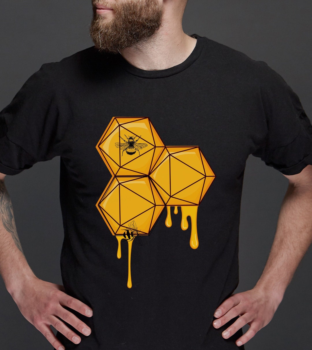 Dnd Bees and Honey Tee, Dnd D20 Shirt, Dnd Tshirt, DM Shirt, TTRPG ...