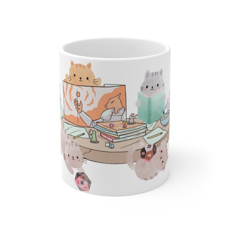 Cats Playing Dnd Mug Dnd Cat Mug Dnd Gifts D20 Mug TTRPG - Etsy