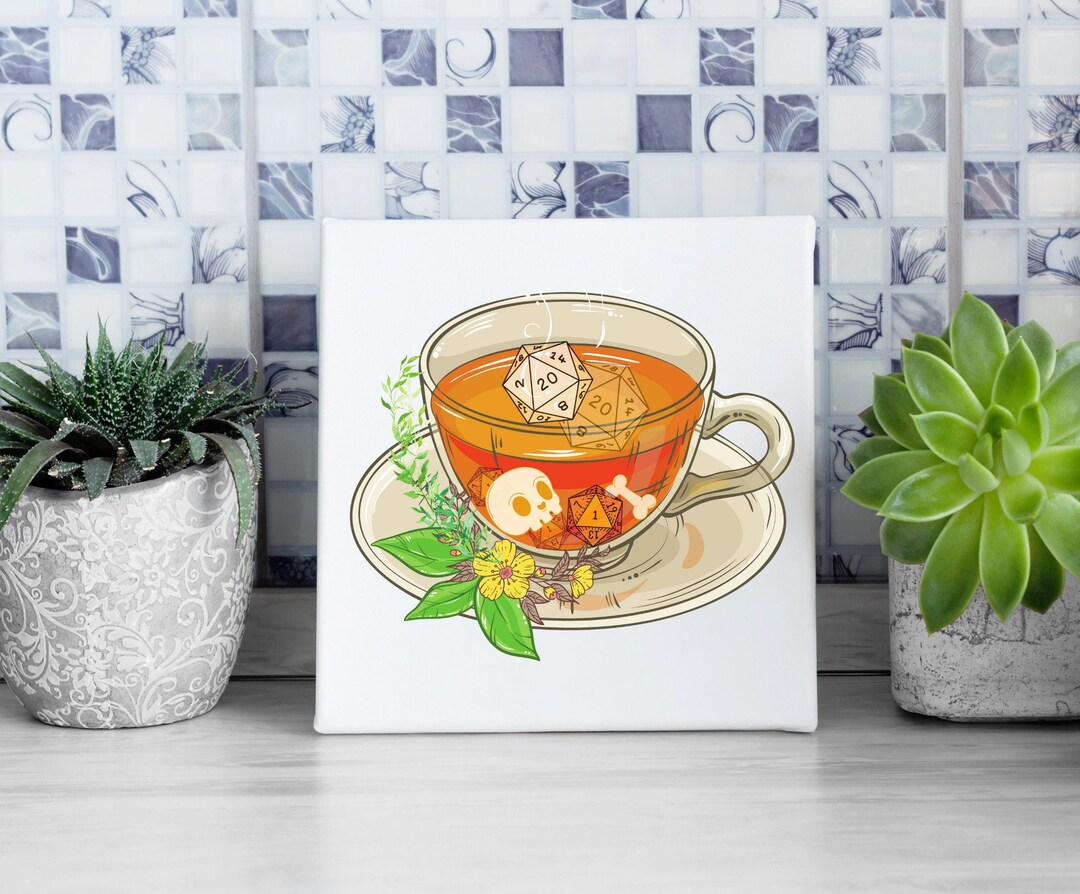 Dnd Print, Cute Poisoned Tea Canvas 6x6, Dnd Wall Art, Dnd Canvas Print ...