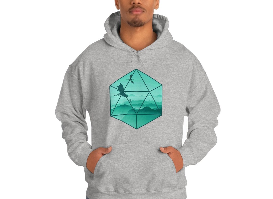 Dnd Green Dragon Hoodie, Dnd Long Sleeve, Dnd Sweatshirt, Dnd Dice Hoodie, Dnd Unisex Hoodie, DM ...