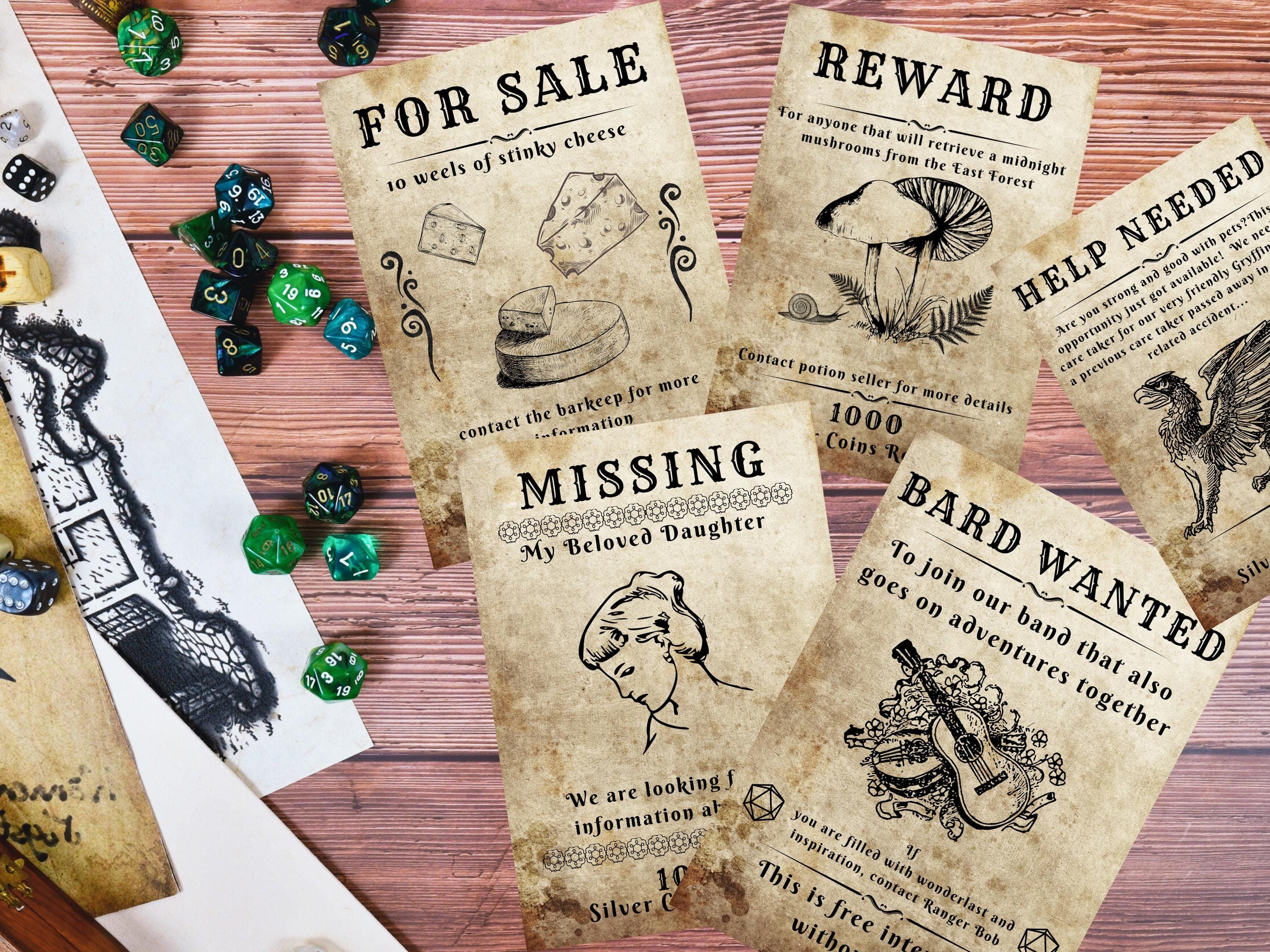 Digital Bundle of Dnd Posters, 40 D&D Poster Templates, Customisable ...