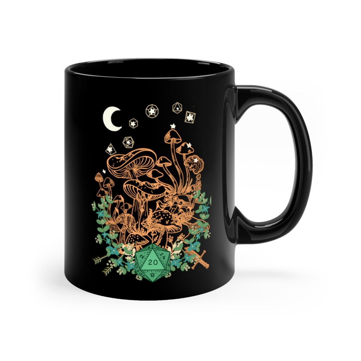 Dnd Magic Mushrooms Mug, Dnd Mushroom Mug, D20 Mug, RPG Mug, Dnd Gift ...