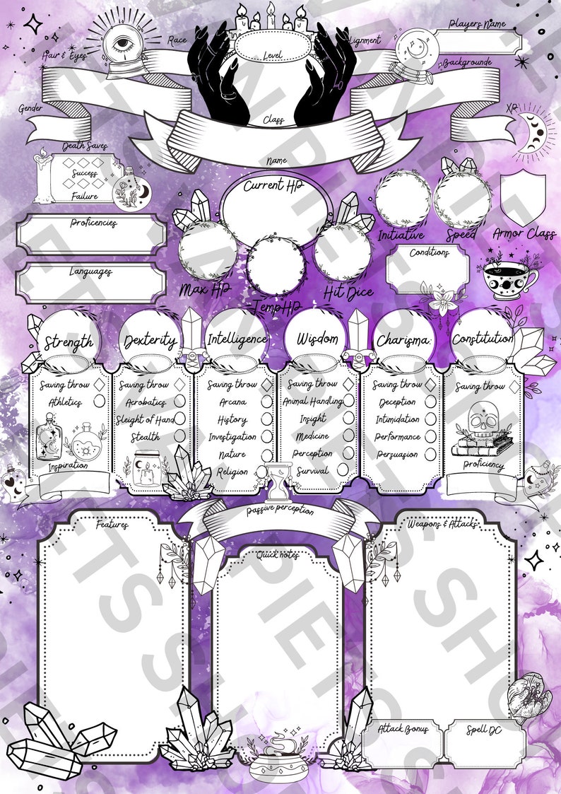 Dnd Printable Character Sheet Dnd Magic Character Sheet Dnd - Etsy Hong ... Dnd Printable Character Sheet Dnd Magic Character Sheet Dnd - Etsy Hong ...