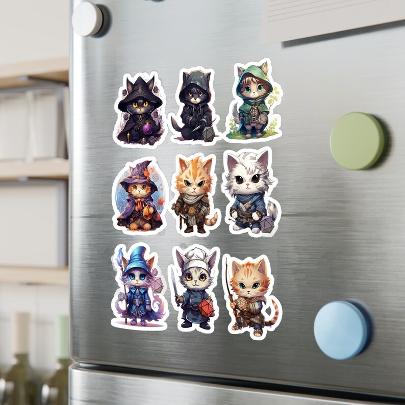 Dnd Rogue Cat Stickers, Dnd Cat Decals, Dnd Cats Sticker Sheet, Dnd ...