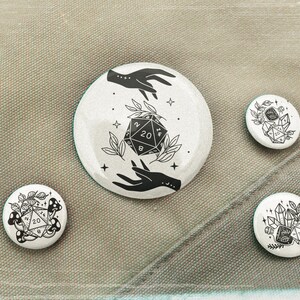 Dnd Badges Set of 4, Dnd Buttons, Dnd Pins, D&D Set of Badges, TTRPG ...