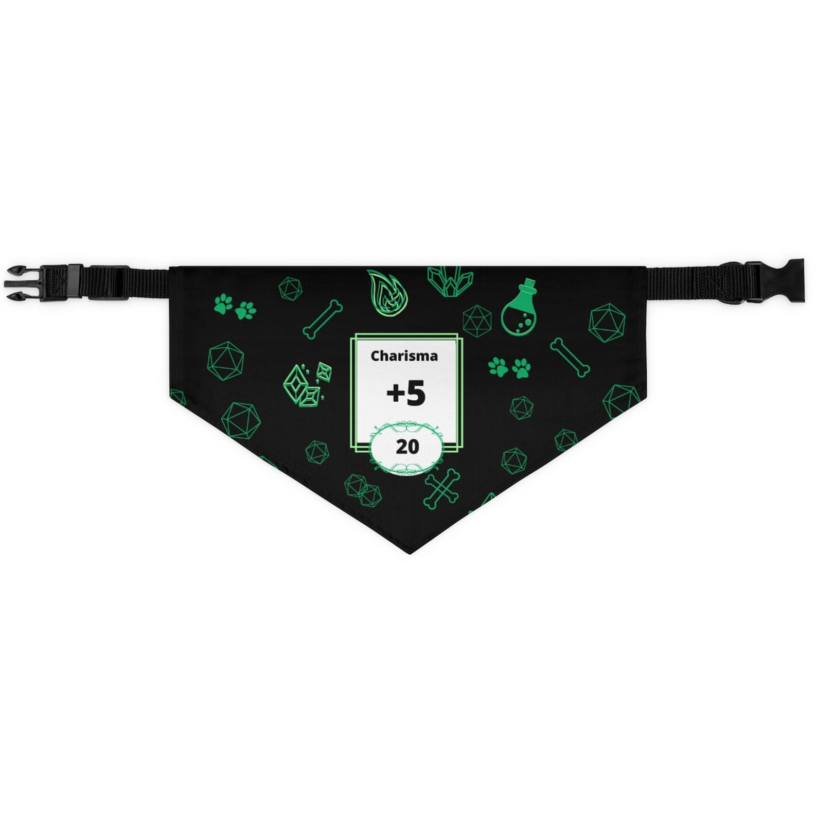 Dnd Dog Bandana, Dnd Collar, Charisma Stats Dog Bandana, Pet Bandana ...