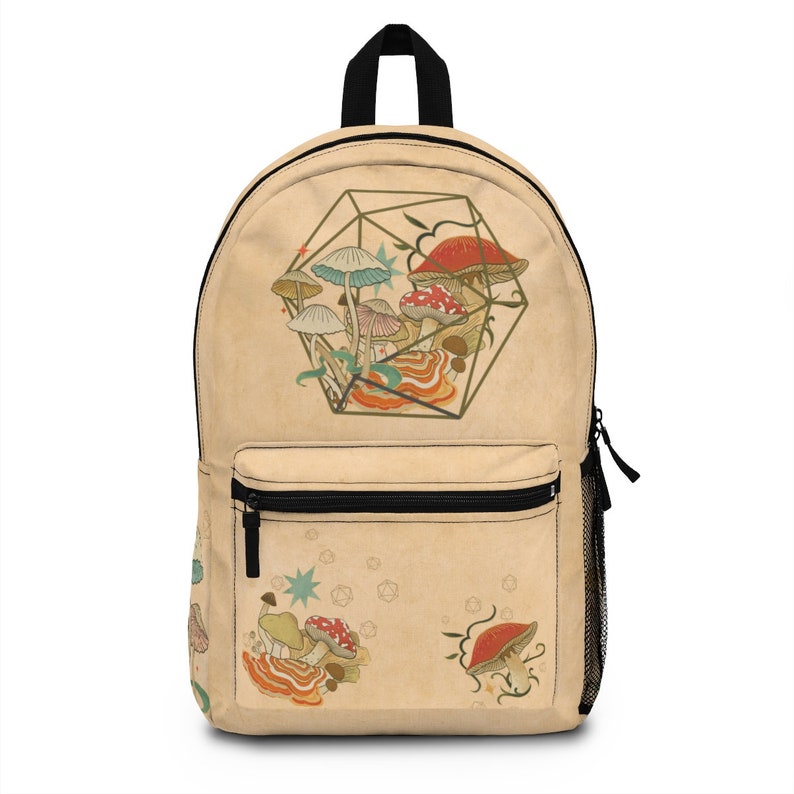 Dnd Backpack Dnd Laptop Bag Backpack Mushrooms D20 Backpack - Etsy