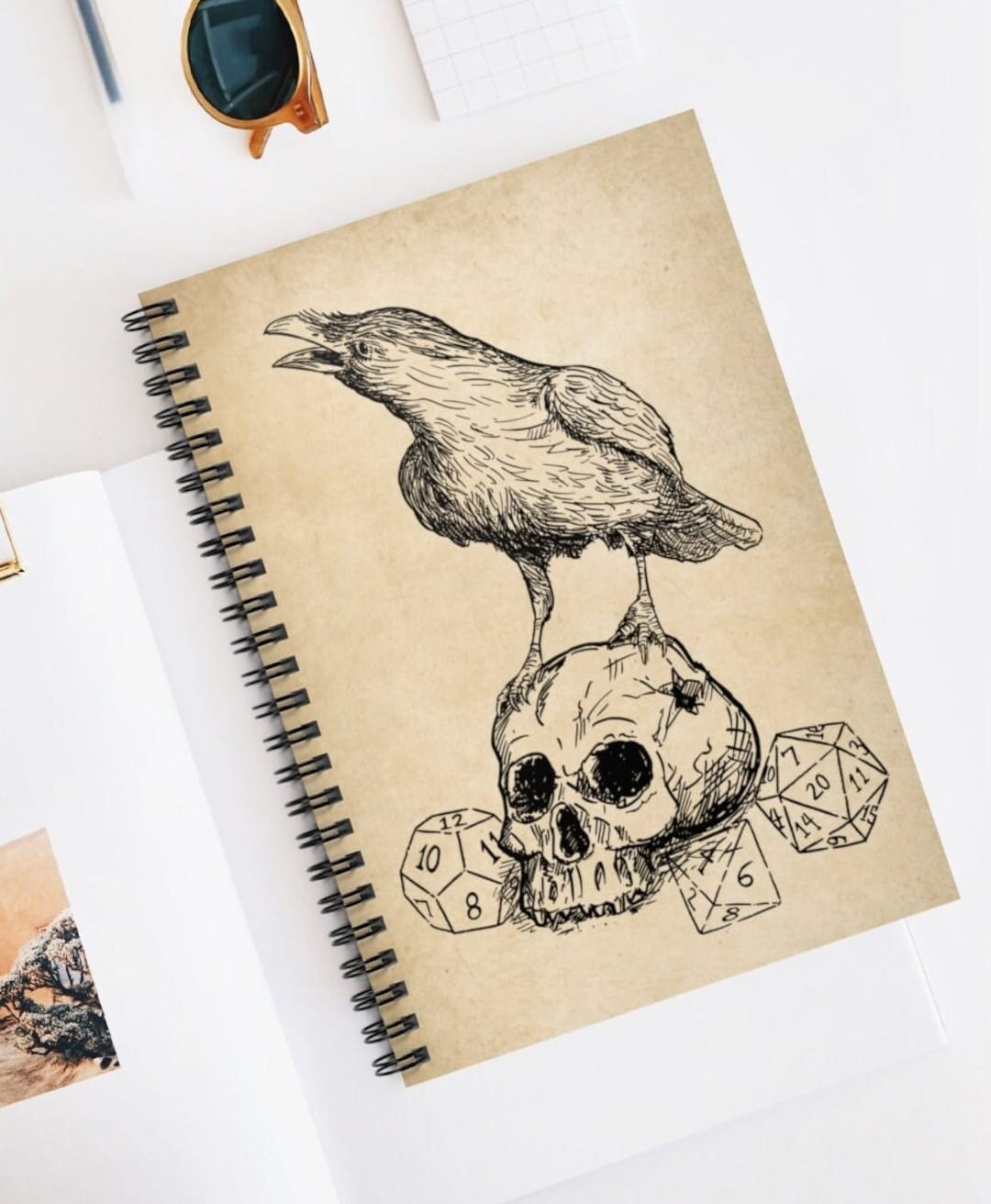 DND Journal, Dnd Raven and Skull Notebook, D&D Journal, Dnd Character ...