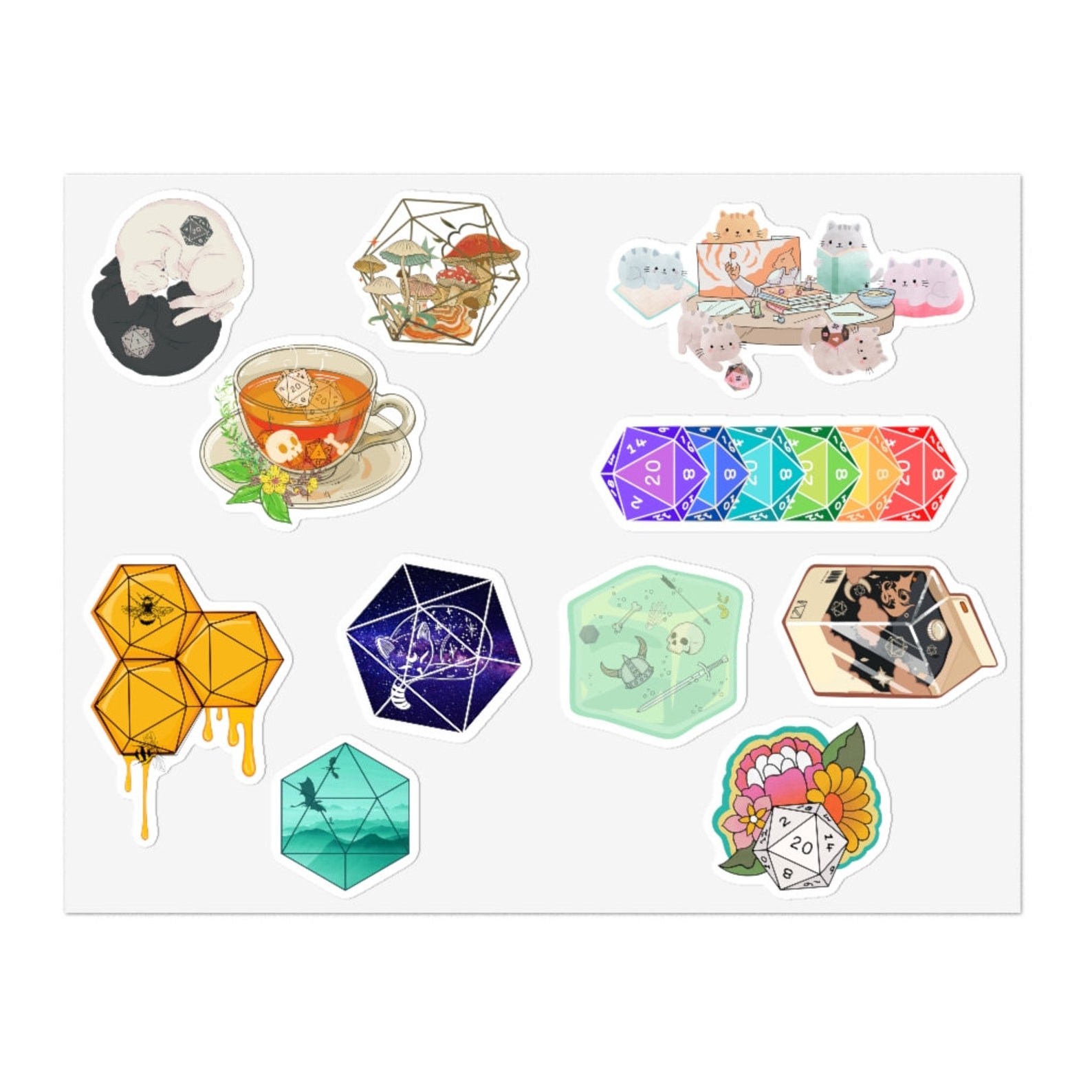 Dnd Sticker Sheet, Dnd Stickers, Dnd Sticker Bomb, TTRPG Stickers, Dnd ...