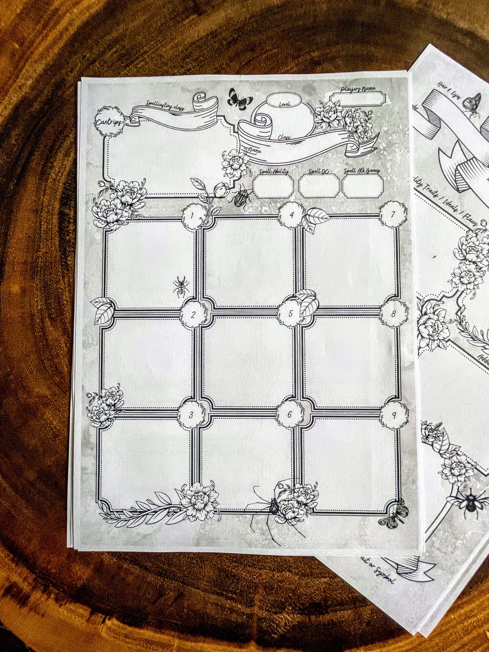 Dnd Printable Character Sheet Dnd Botanical Character Sheet - Etsy UK