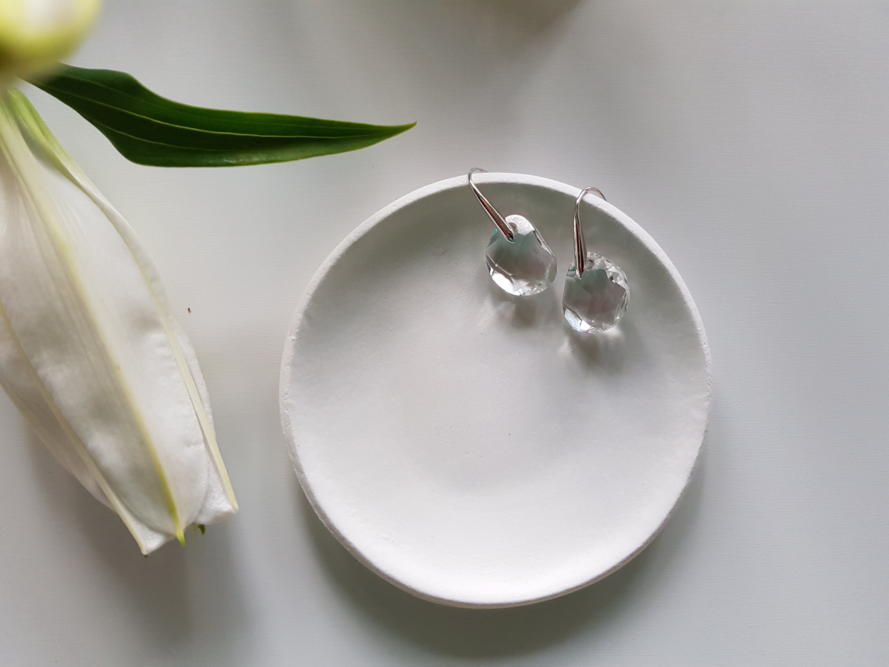 White Stone Jewelry Dish - Etsy