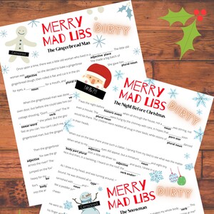 Merry Mad Libs Printable dirty Word Game Christmas Game - Etsy