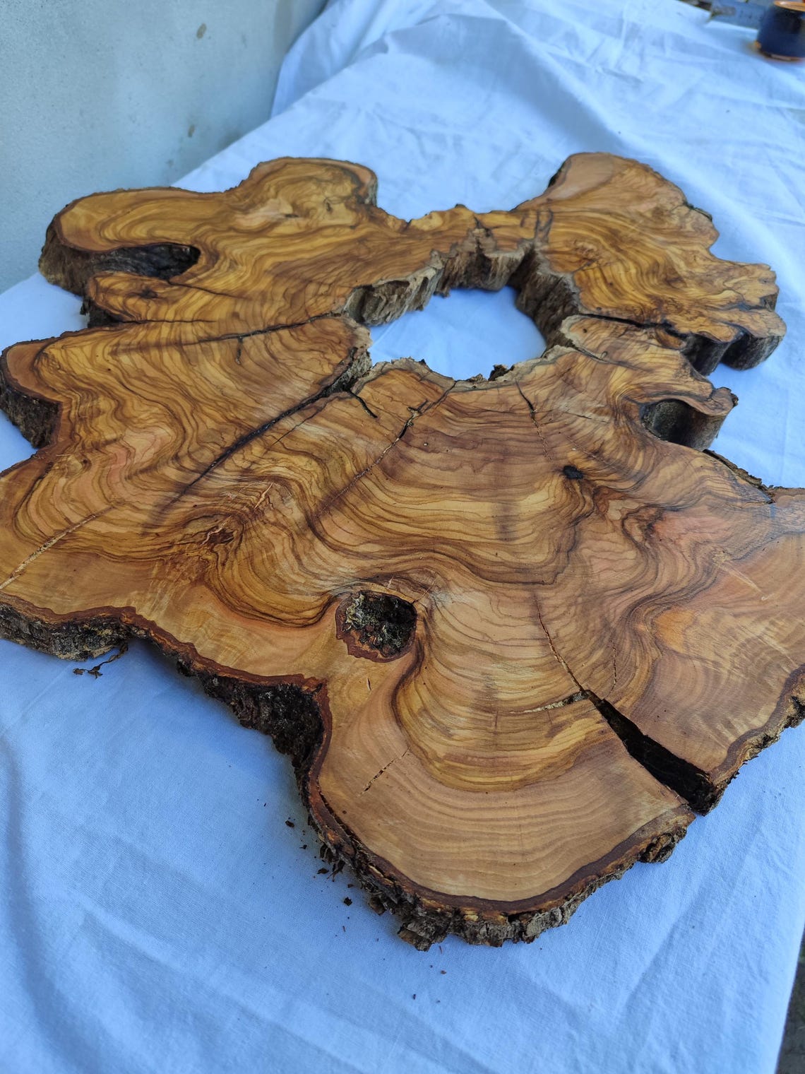 Rare Olive Wood Slab 51x51cm | Live Edge for Epoxy Resin & Coffee Table ...