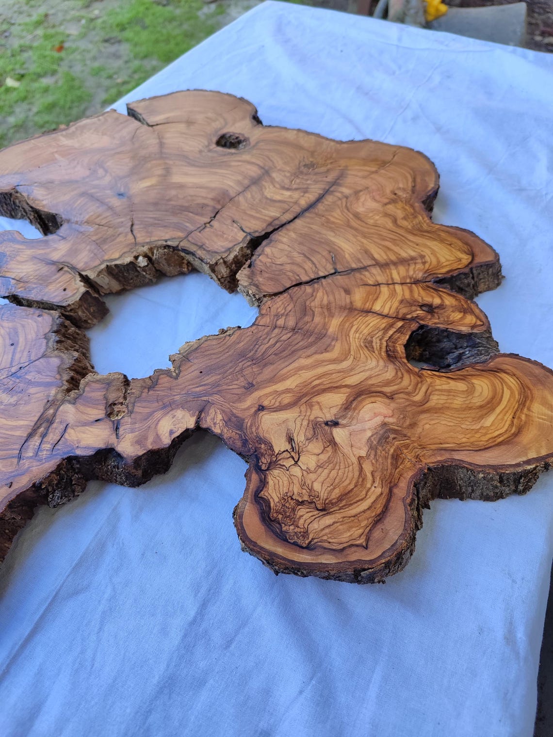 Rare Olive Wood Slab 51x51cm | Live Edge for Epoxy Resin & Coffee Table ...