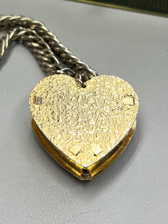 Rare, vintage Comedy/Tragedy heart locket charm brace… - Gem
