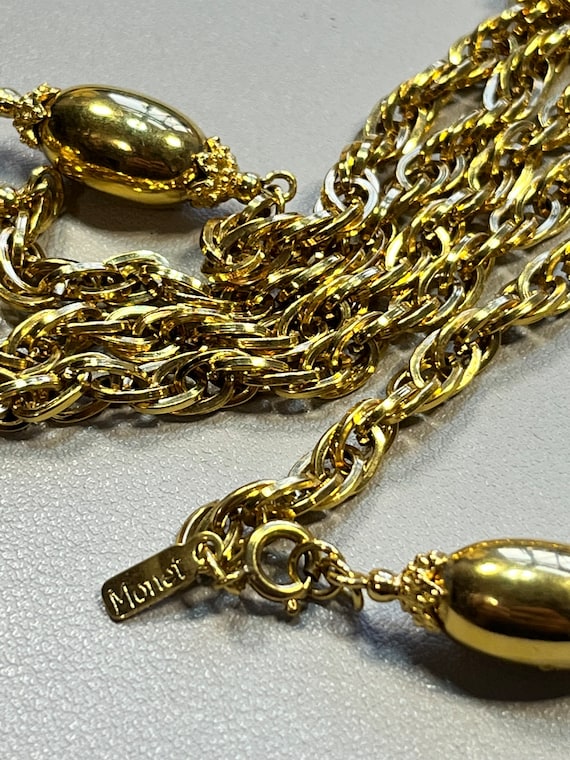 MONET gold tone wheat chain necklace - Gem