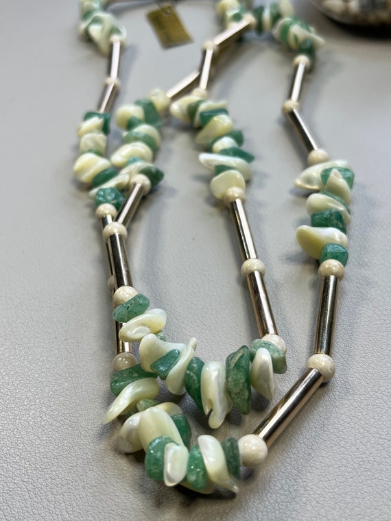 New old stock MONA SO genuine stone chip necklace - Gem