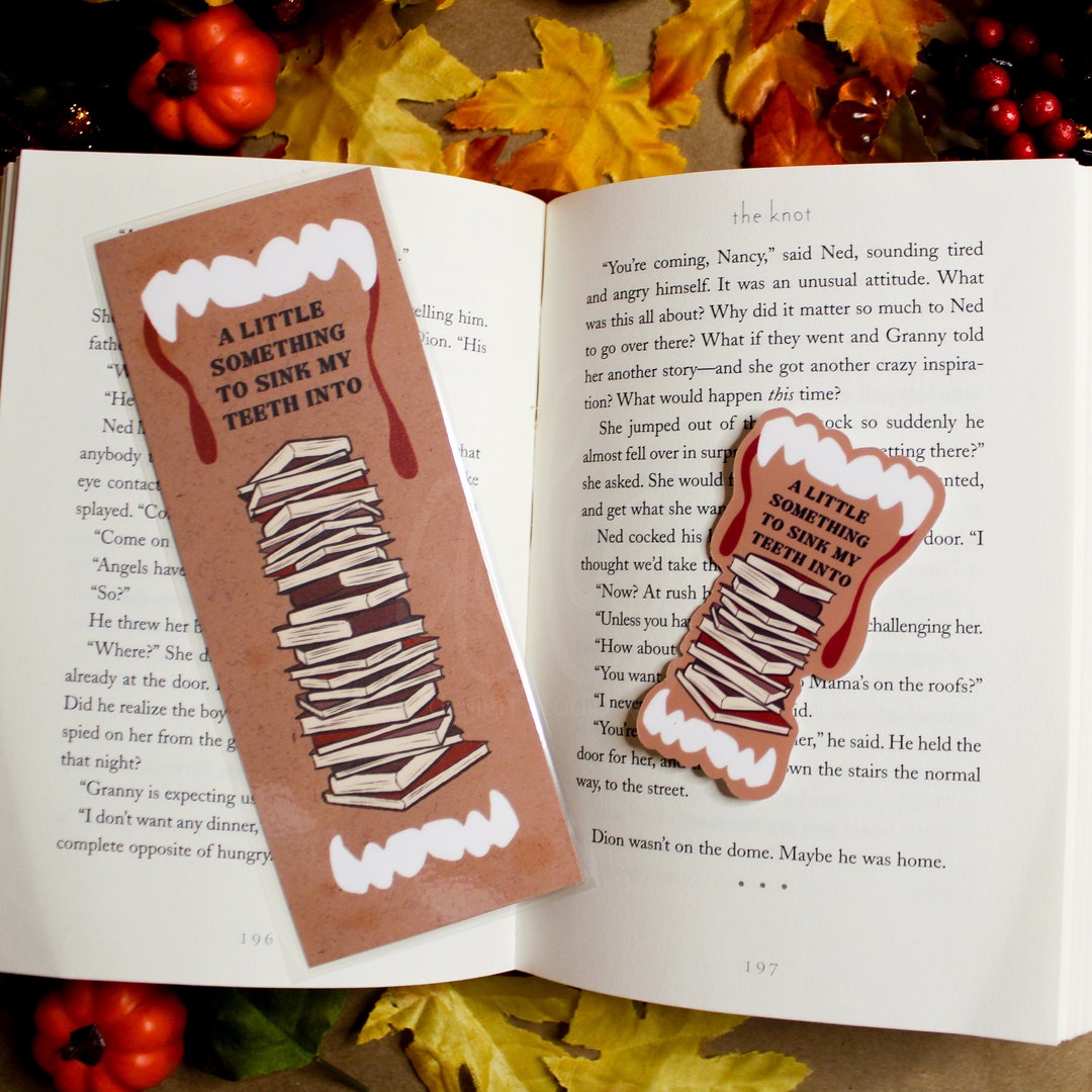 Vampire Teeth Book Stack Bookmark Sticker Set Spooky Fantasy Horror ...