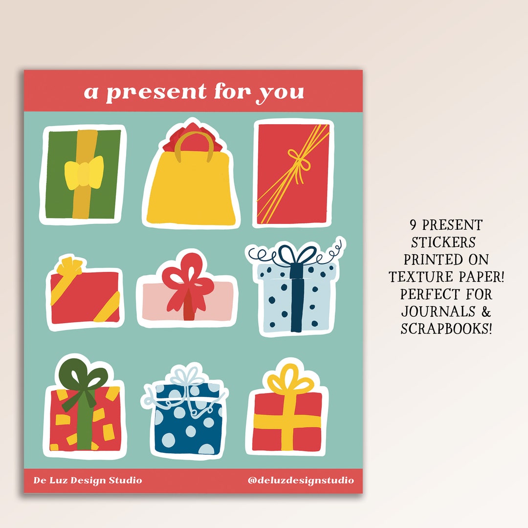 Present Stickers Bullet Journal Stickers Gifts Stickers Wrapped ...