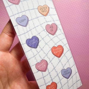 Anti-romantic Candy Hearts Bookmark Romance Reader Bookmark Bookish ...