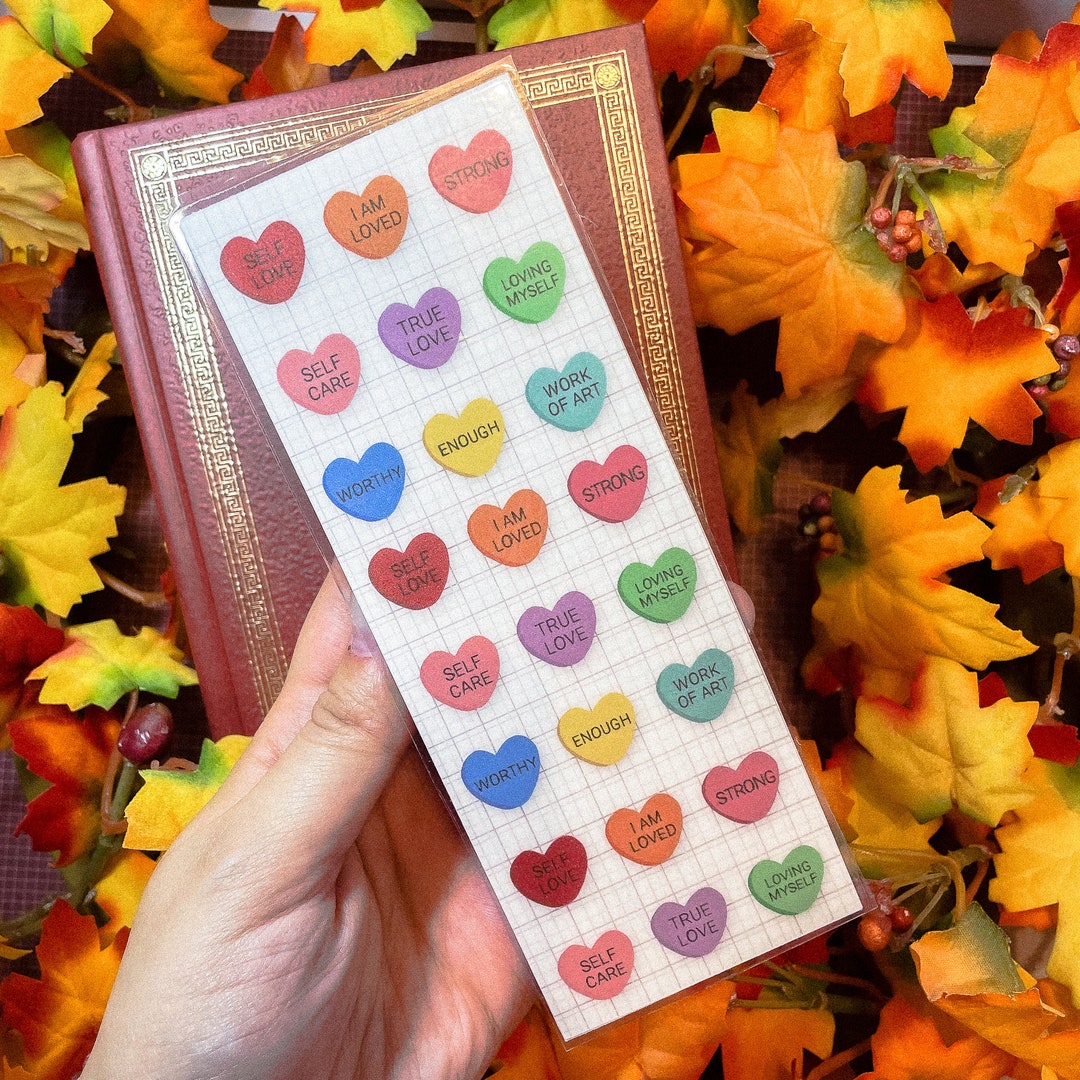 Self Love Candy Hearts Bookmark Positive Affirmations Bookmark ...