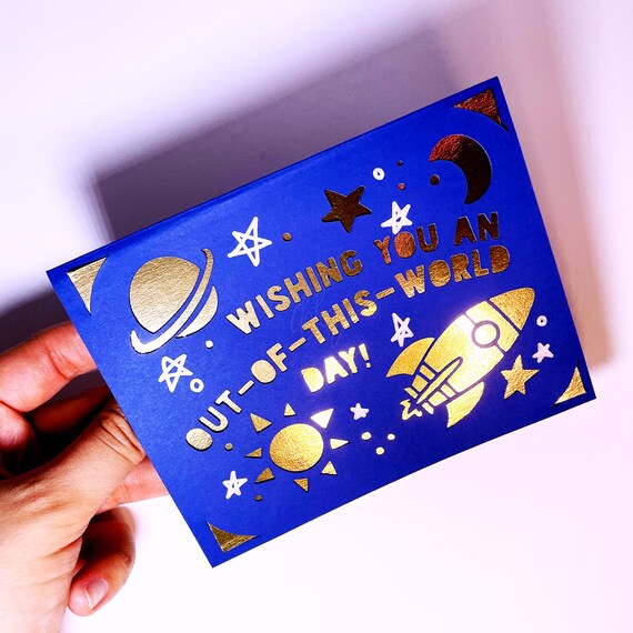 Happy Birthday Card Out of This World Birthday Card Space - Etsy