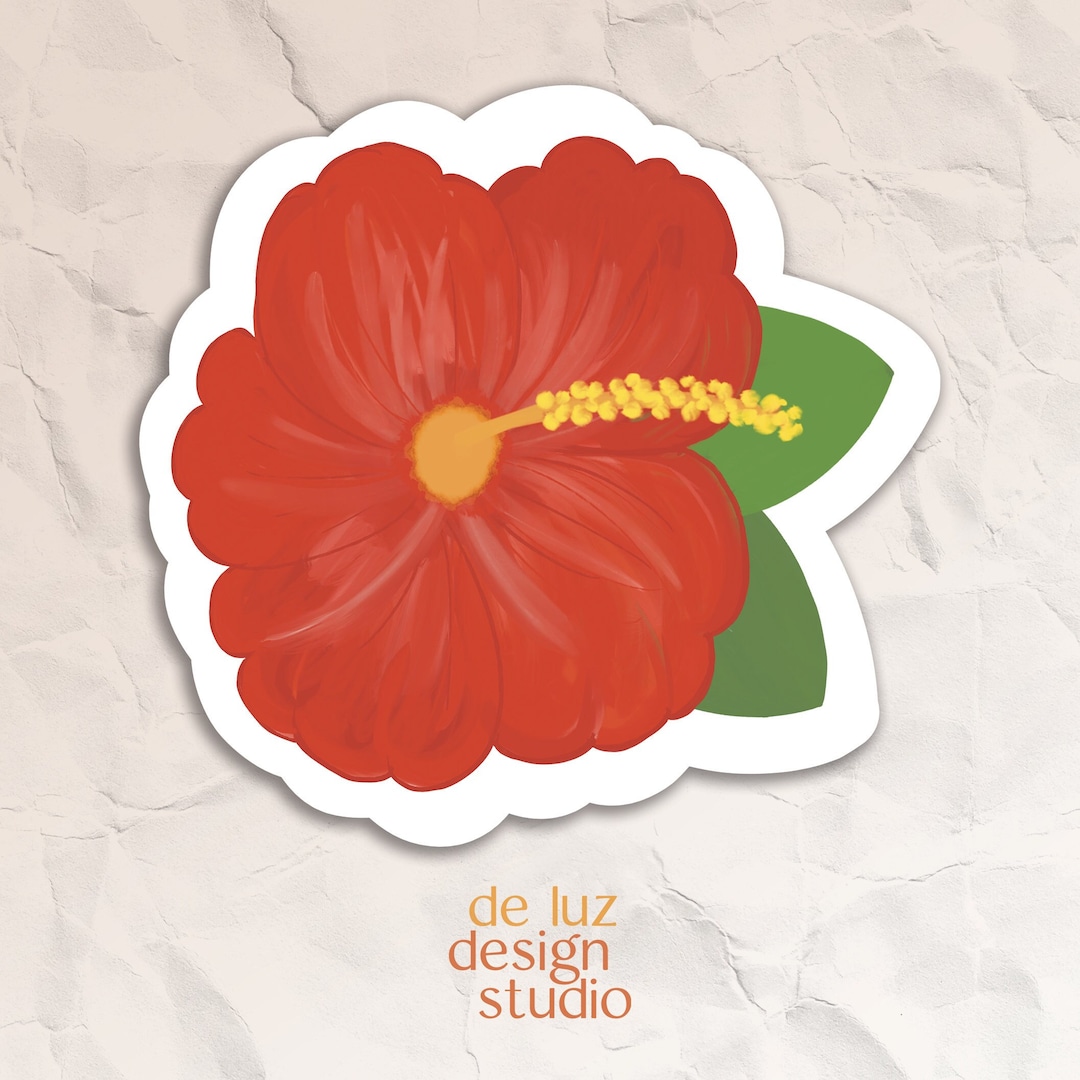 Flor De Maga Illustrated Sticker | Puerto Rican National Flower Sticker ...