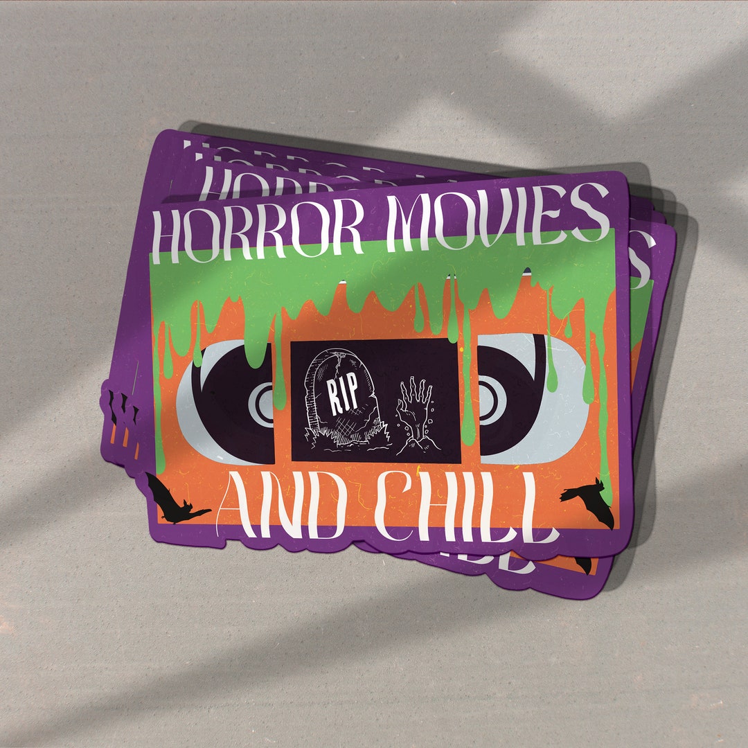 Buy Horror Movie & Chill VHS Tape Sticker Classic Horror Movies Sticker ...