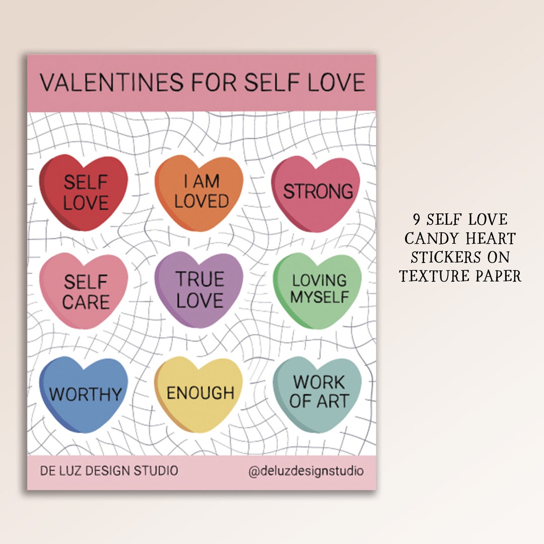 Self Love Positive Affirmations Candy Conversation Heart Matte - Etsy