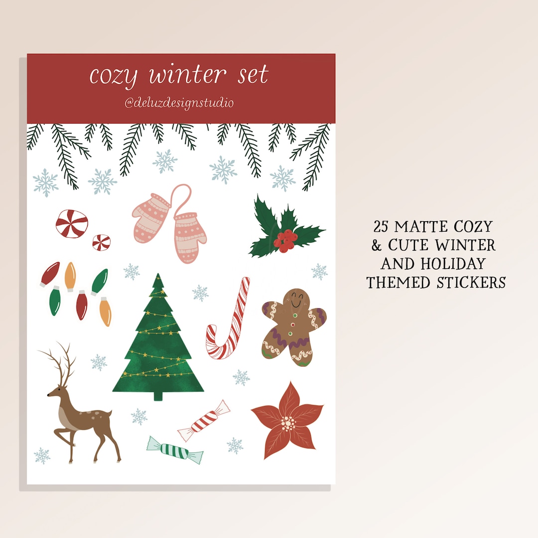 Cute and Cozy Winter Sticker Sheet, Holiday Season Sticker Sheet ...