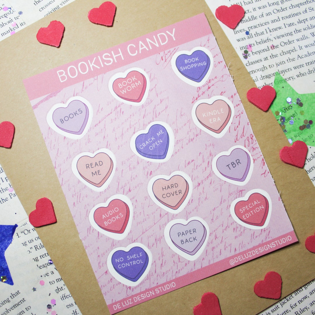 Bookish Candy Hearts Book Candy Conversation Hearts Stickers Book Lover ...