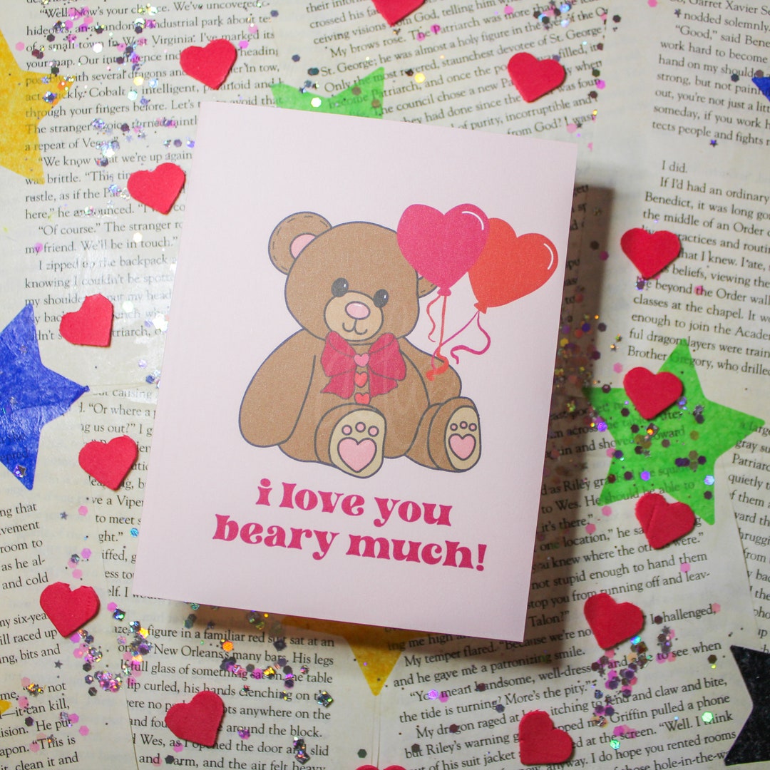 I Love You Beary Much Valentine’s Day Card | Bear Valentine’s Card ...