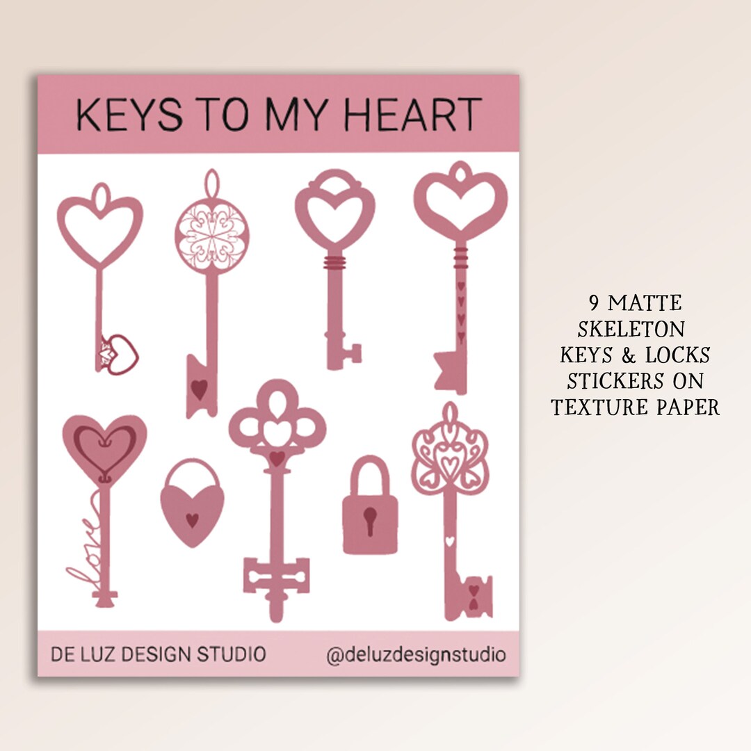 Skeleton Key & Lock Stickers, Matte Bullet Journal Stickers - Etsy