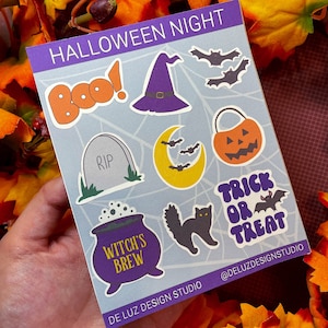 Halloween Night Sticker Sheet | Spooky Stickers for Journal ...