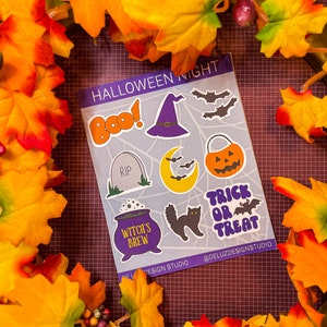 Halloween Night Sticker Sheet | Spooky Stickers for Journal ...