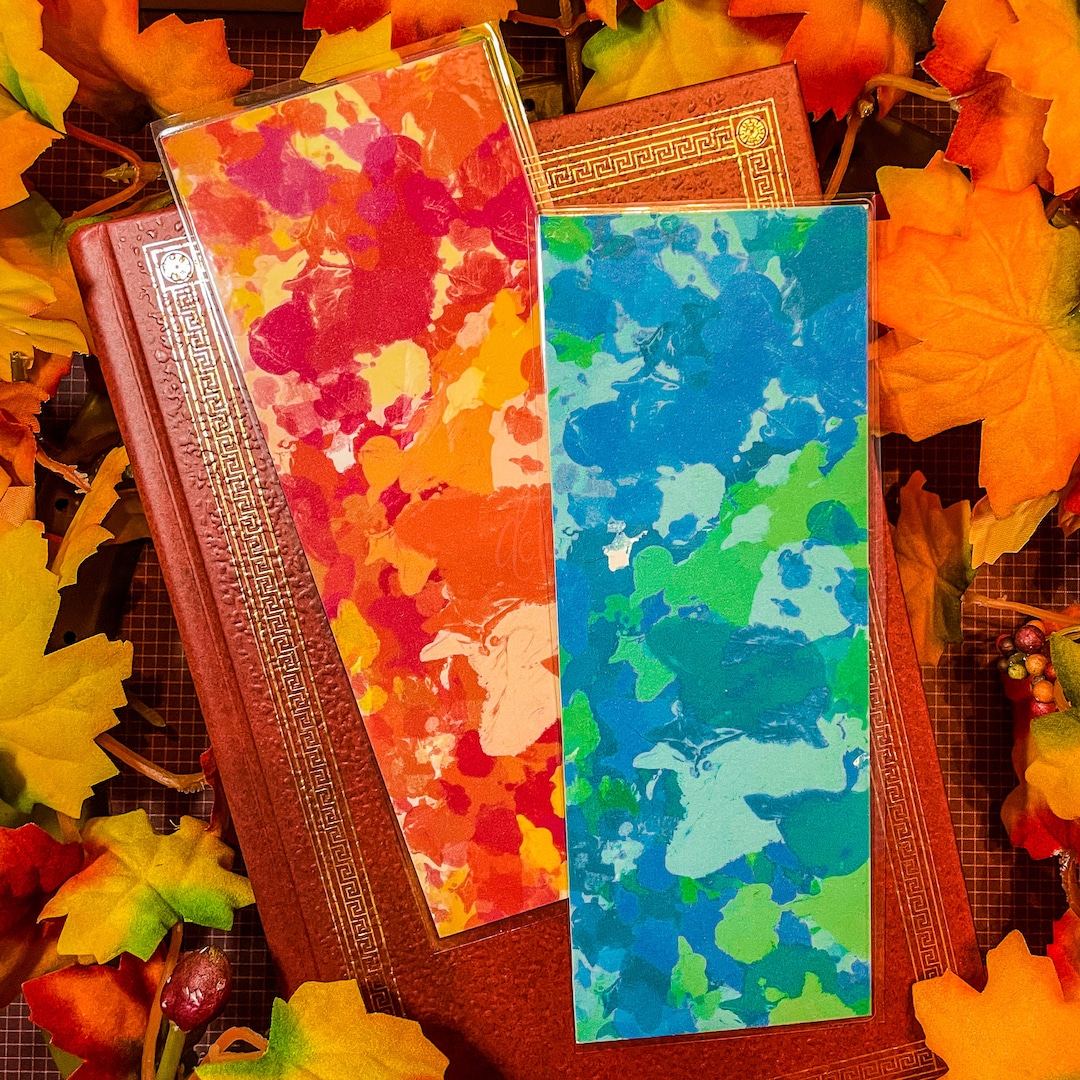 Abstract Paint Bookmark Laminated Artistic Bookmark - Etsy