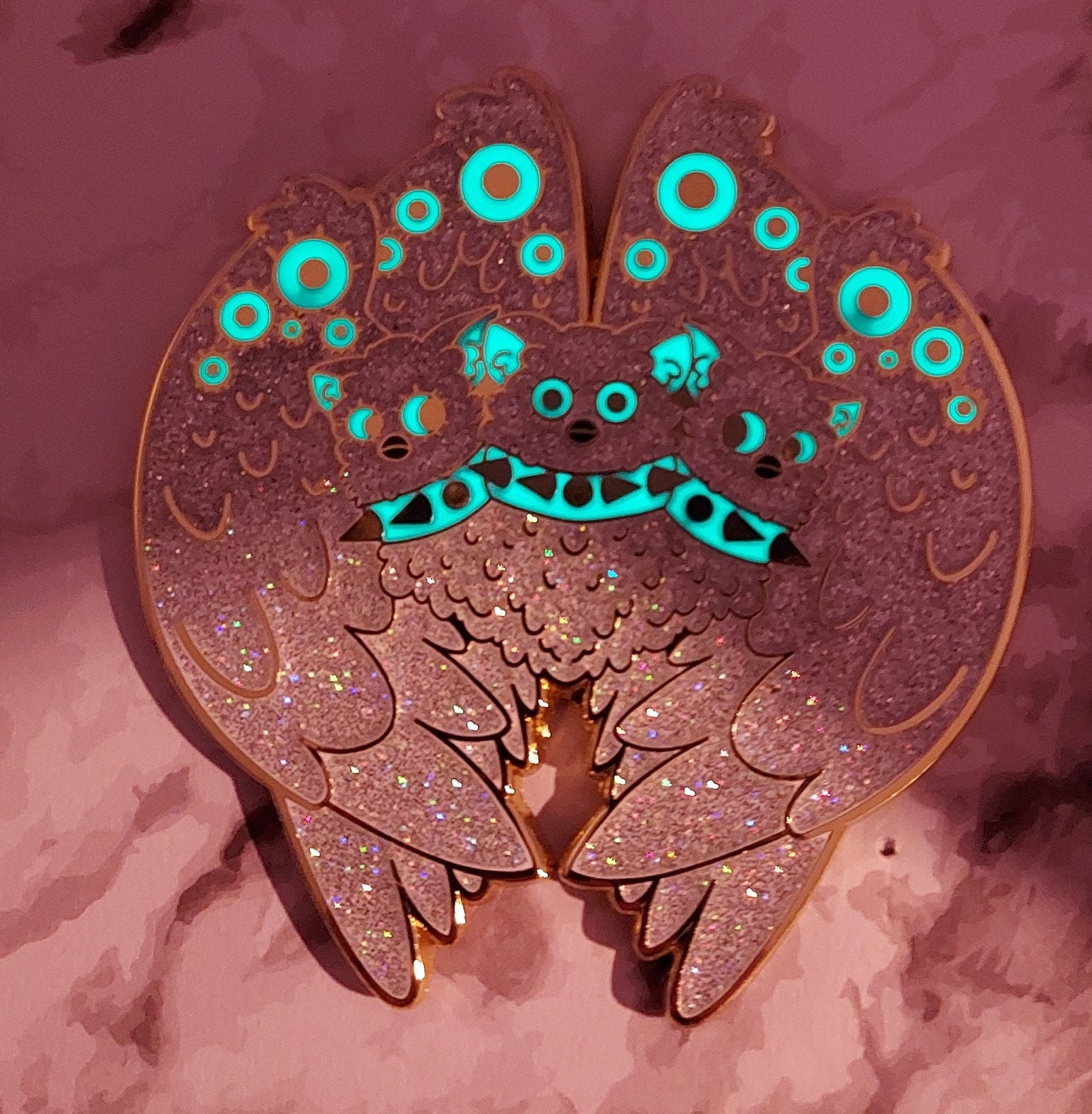 Biblical Furby Inspired Angel Glitter Glow Enamel Pin Furberus - Etsy