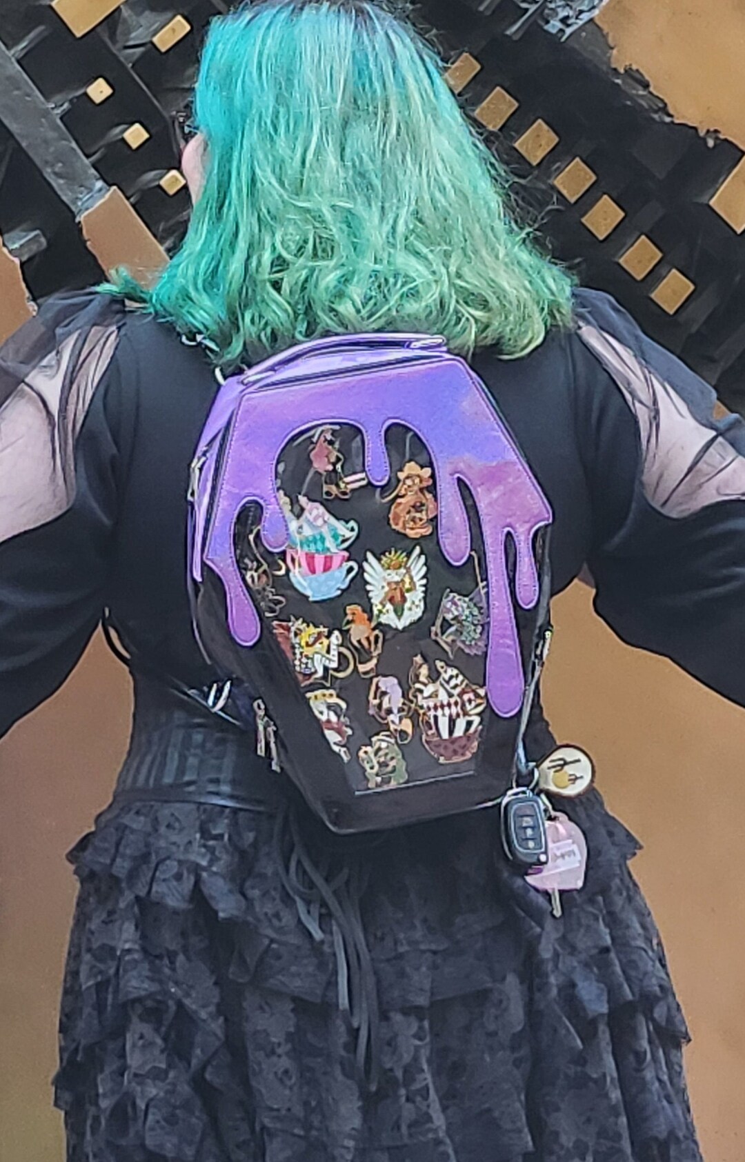 Drippy Coffin Ita Bag Glitter Vinyl Gothic Goth Back Pack Enamel Pin - Etsy