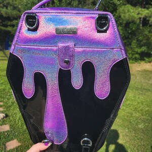 Drippy Coffin Ita Bag Glitter Vinyl Gothic Goth Back Pack Enamel Pin - Etsy