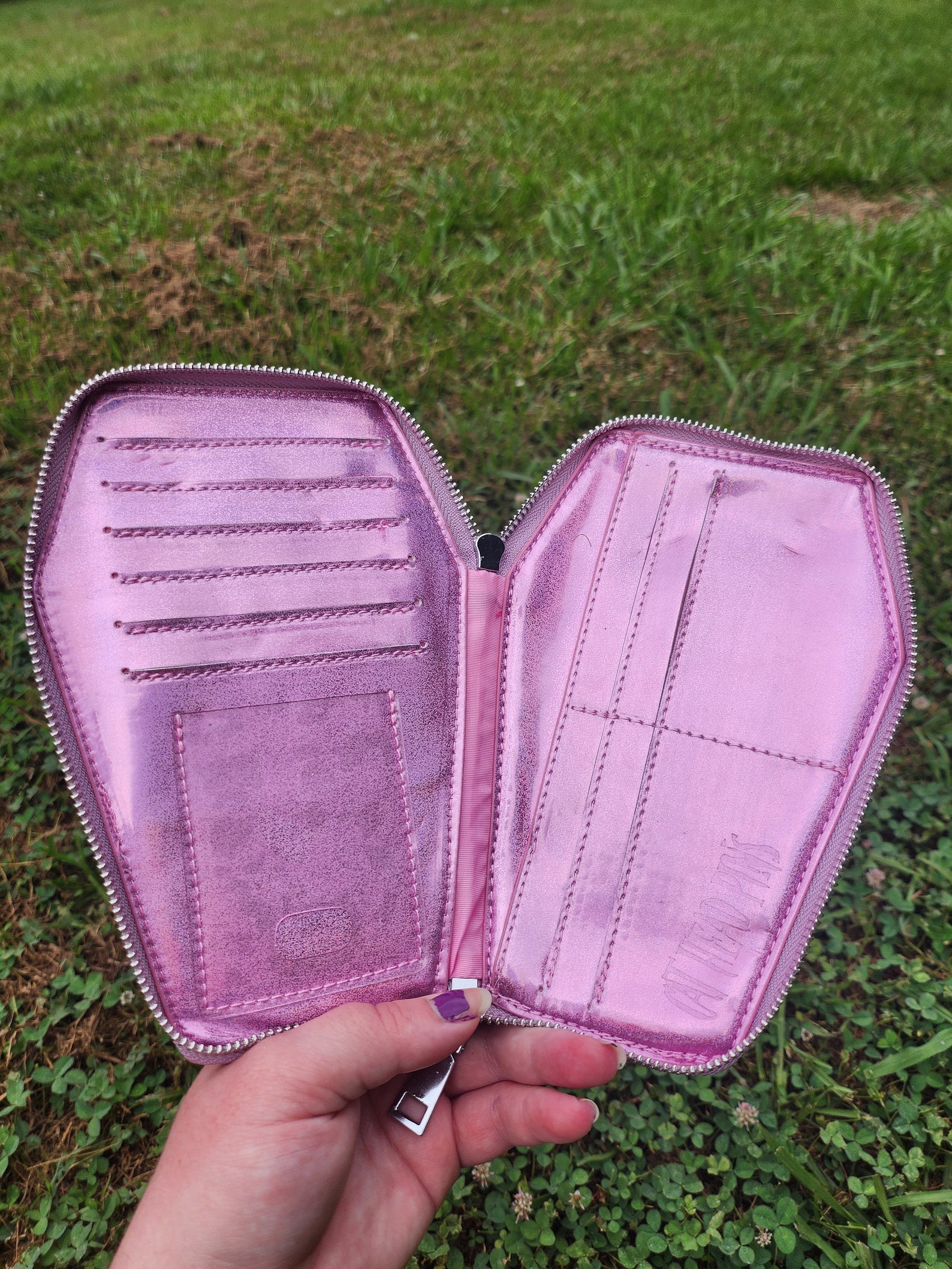 Holographic Drippy Gothic Slime Coffin Shoulder Wrist Clutch Wallet ...