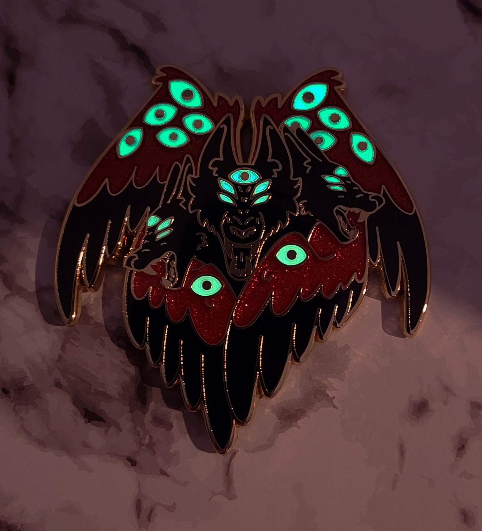 Glow Glitter Winged Cerberus Biblically Inspired - Etsy