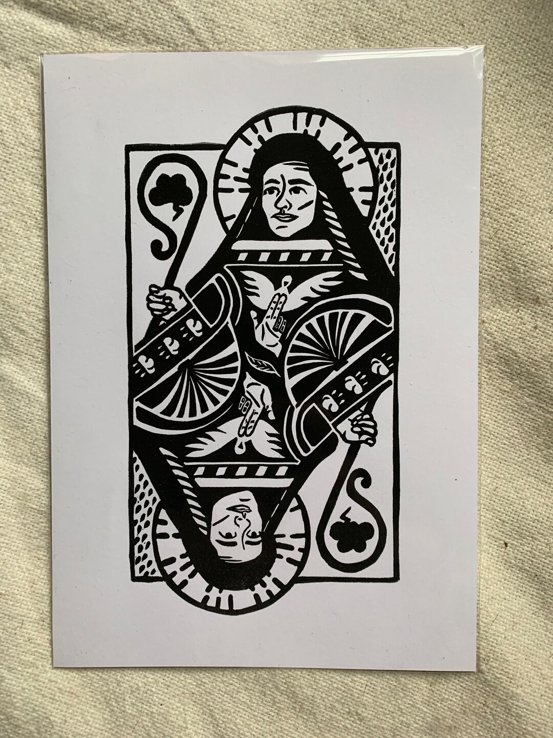 Saint Scholastica Linocut Print - Etsy